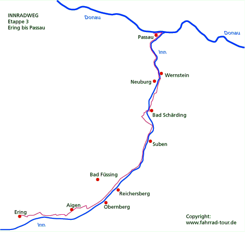 Innradweg: Etappe Von Ering bis Passau
