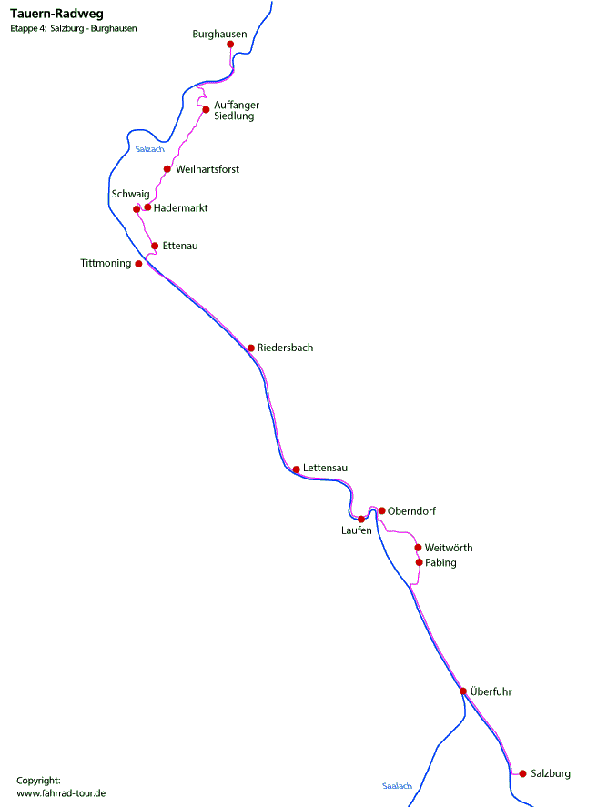 Tauern-Radweg: Tauernradweg Von Salzburg bis Burghausen