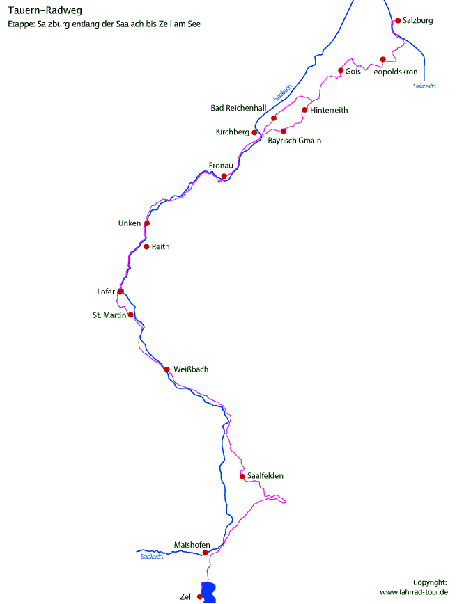 Tauern-Radweg: Tauernradweg von Zell nach Golling
